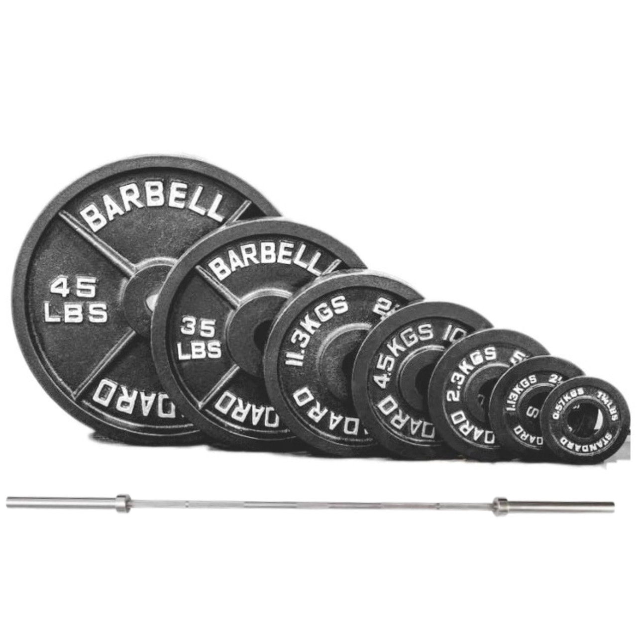 245lbs olympic weights and 7ft barbell | Golden Fitness