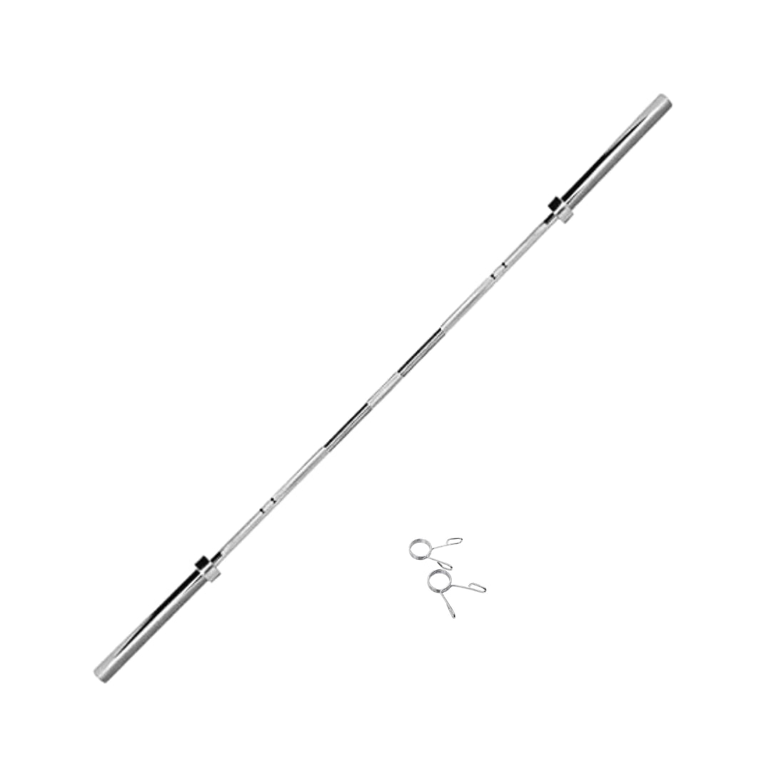 7ft Olympic Barbell with pair of clips | Golden Fitness